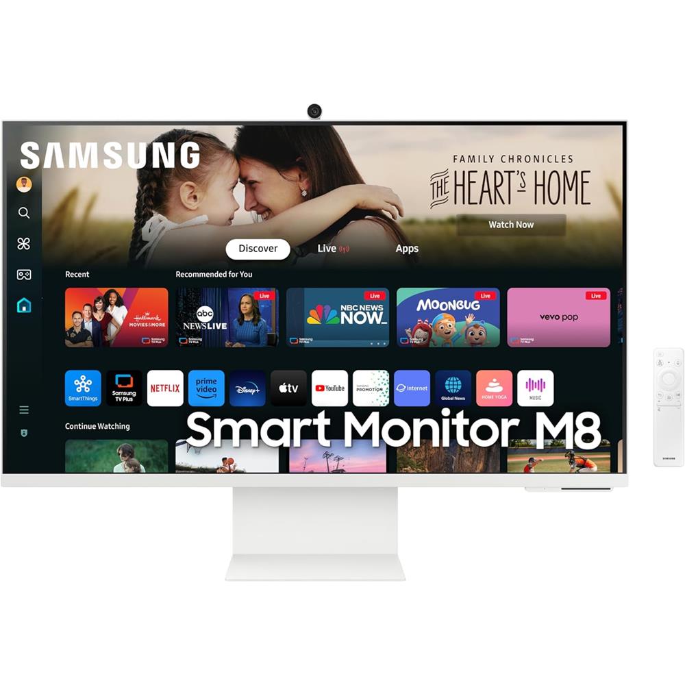 Samsung M80D 32" 4K HDR Smart Monitor with Webcam, LS32DM801UNX | Smart ...