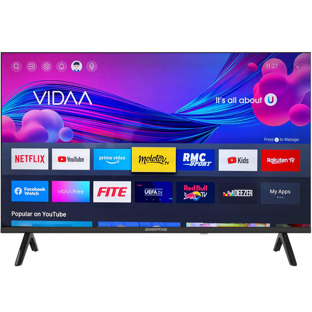SharpView 32" SV32VSCX Frameless LED Smart VIDAA TV 2026 | Smart ...