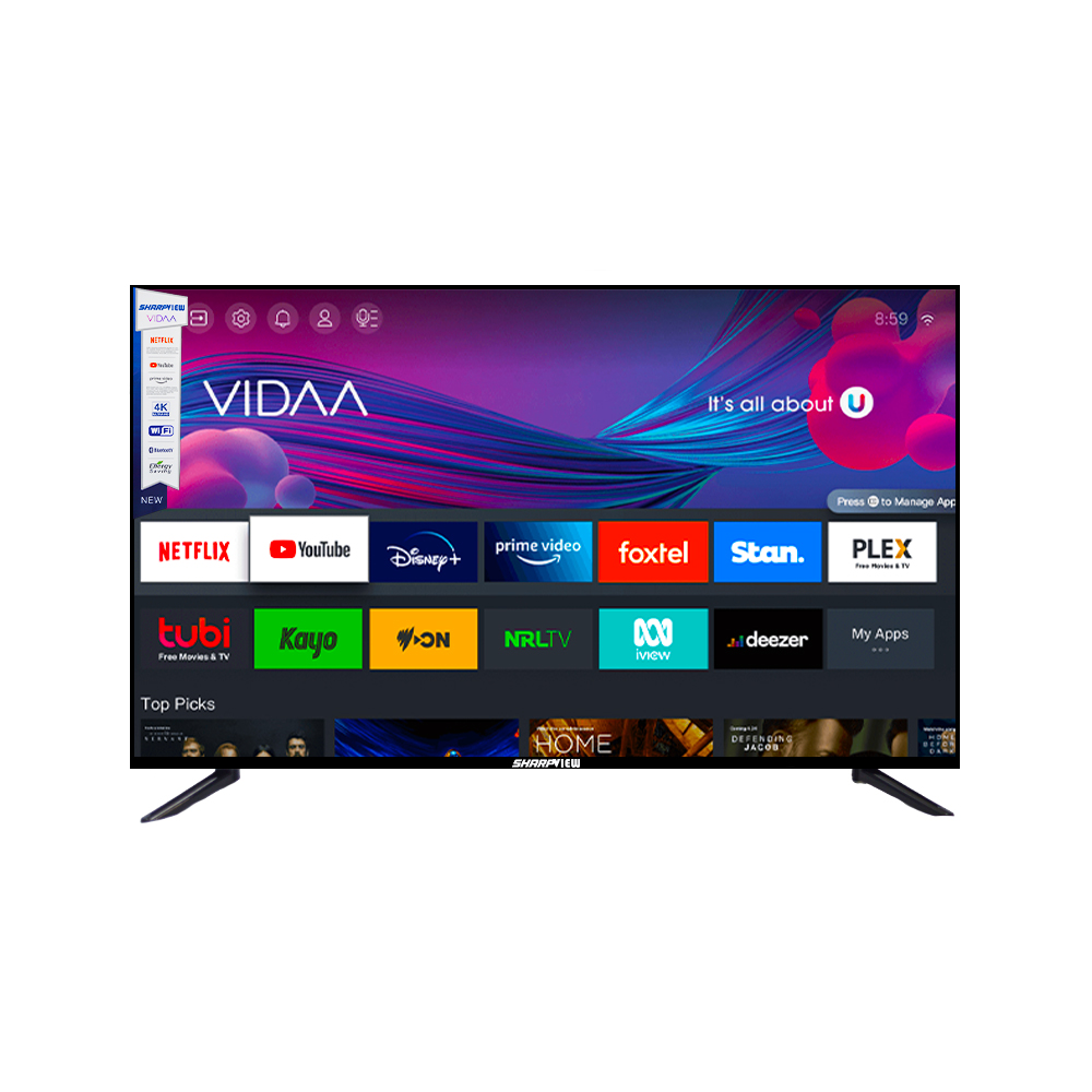 SharpView 55" SV552SCX Frameless 4K LED Smart VIDAA TV: Elevate Your ...