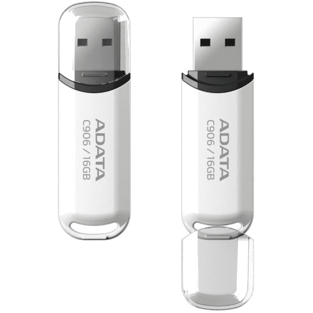 ADATA C906 16GB USB 2.0 Compact Design Flash Drive, White | Smart ...